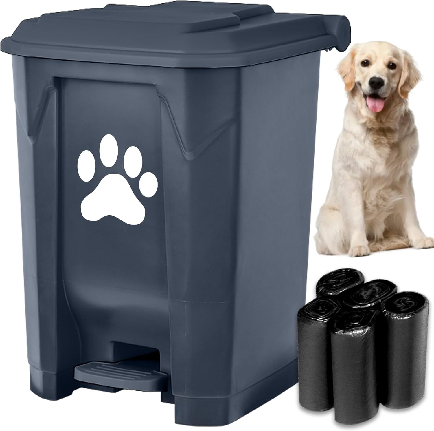 Dog Poop Trash Can Outdoors Pet Waste Station with Lid Dog Waste ...