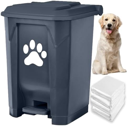 Dog Poop Trash Can Outdoors Pet Waste Station with Lid Dog Waste ...