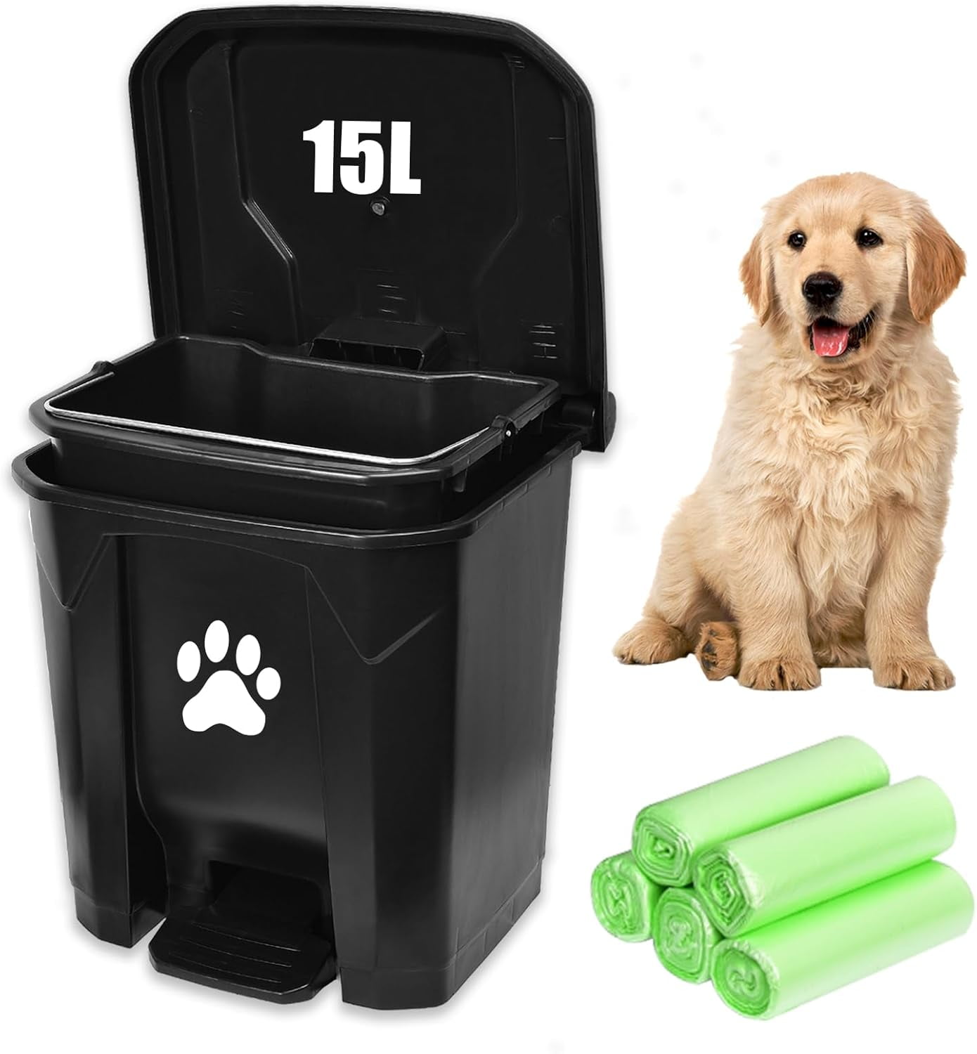 Dog Poop Trash Can Outside, Fully Assembled Dog Waste Trash Can Pet ...
