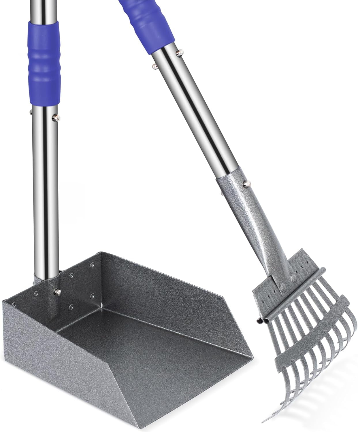 Dog Pooper Scooper, Dog Poop Tray and Rake Set, Pet Waste Removal Scoop ...