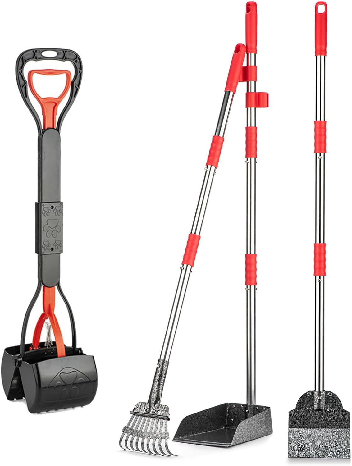 Dog Pooper Scooper, Long Handle Pooper Scooper Set with Heavy Duty ...