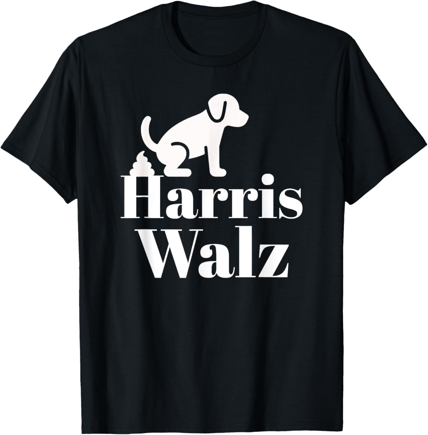 Dog Pooping On Harris Walz Funny Political T-Shirt - Walmart.com