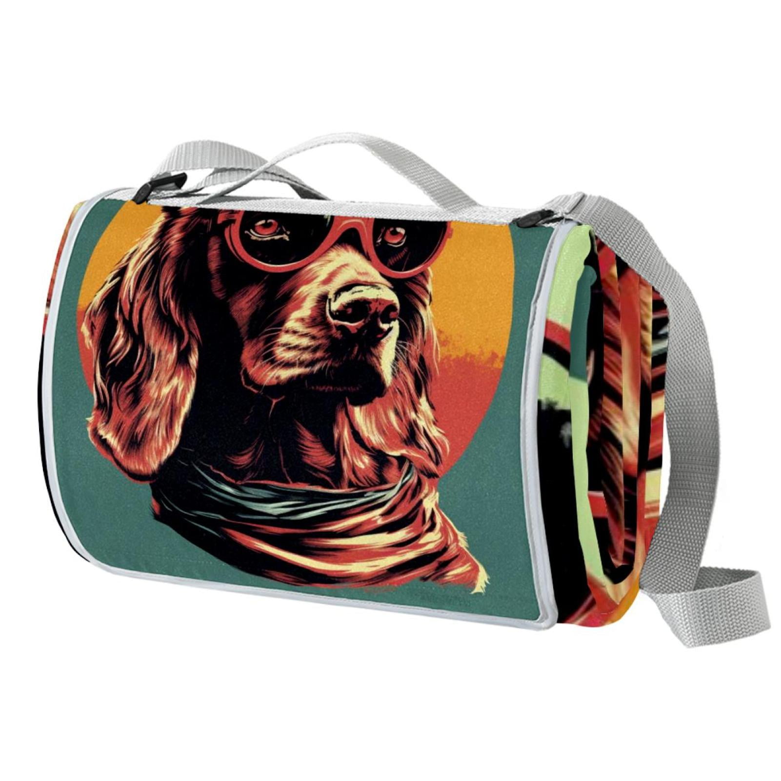 Dog Portable Canvas Picnic Blanket Waterproof Backing for Outdoor ...