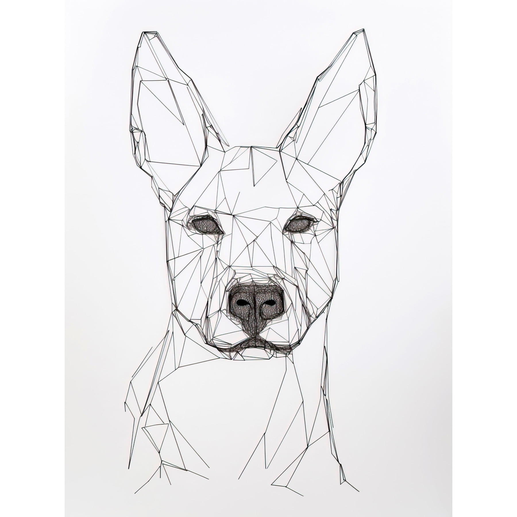 Dog Portrait Minimal Black and White Line Drawing Large Wall Art Poster ...