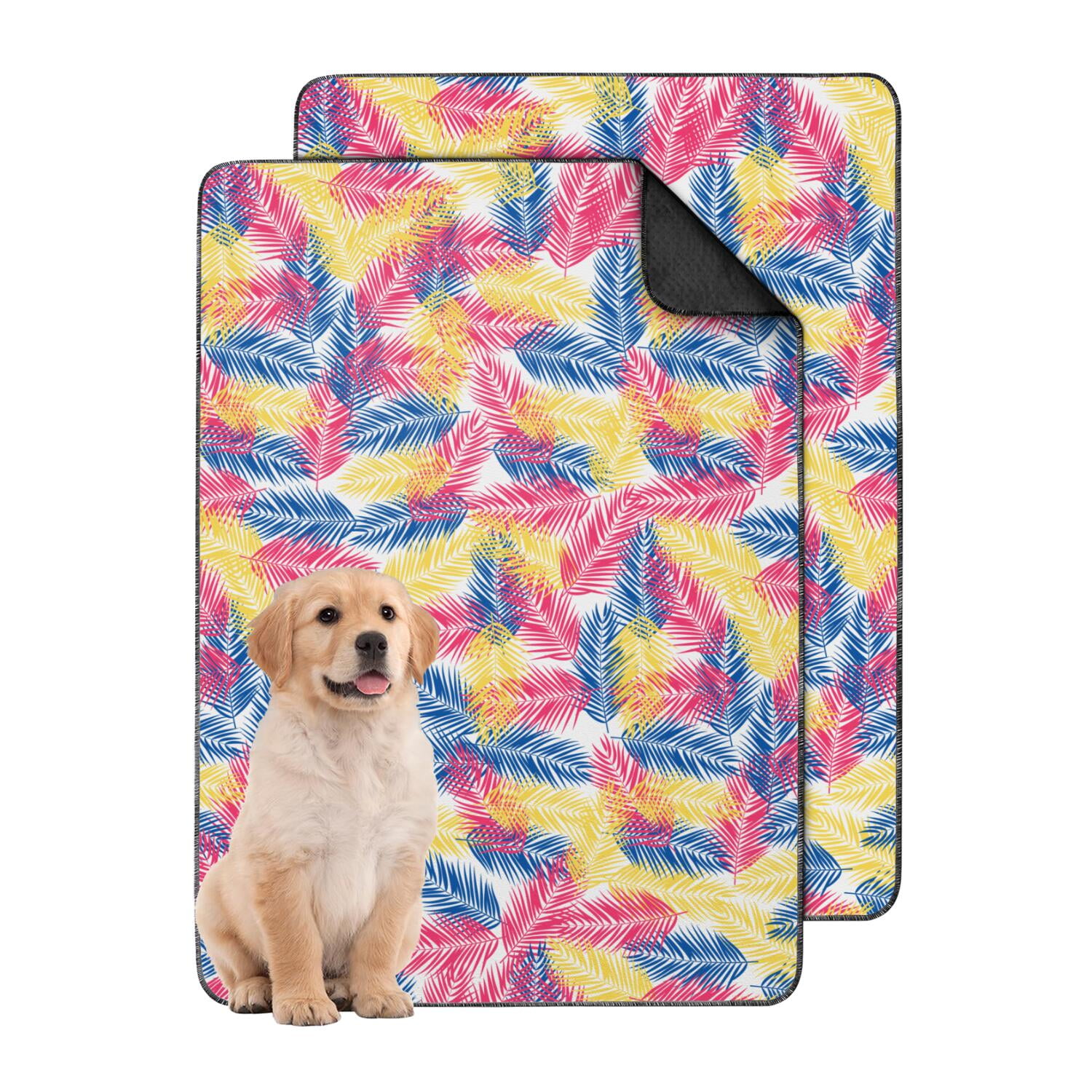 Dog Potty Pads Reusable with Tropical Design, Washable Non-Skid ...