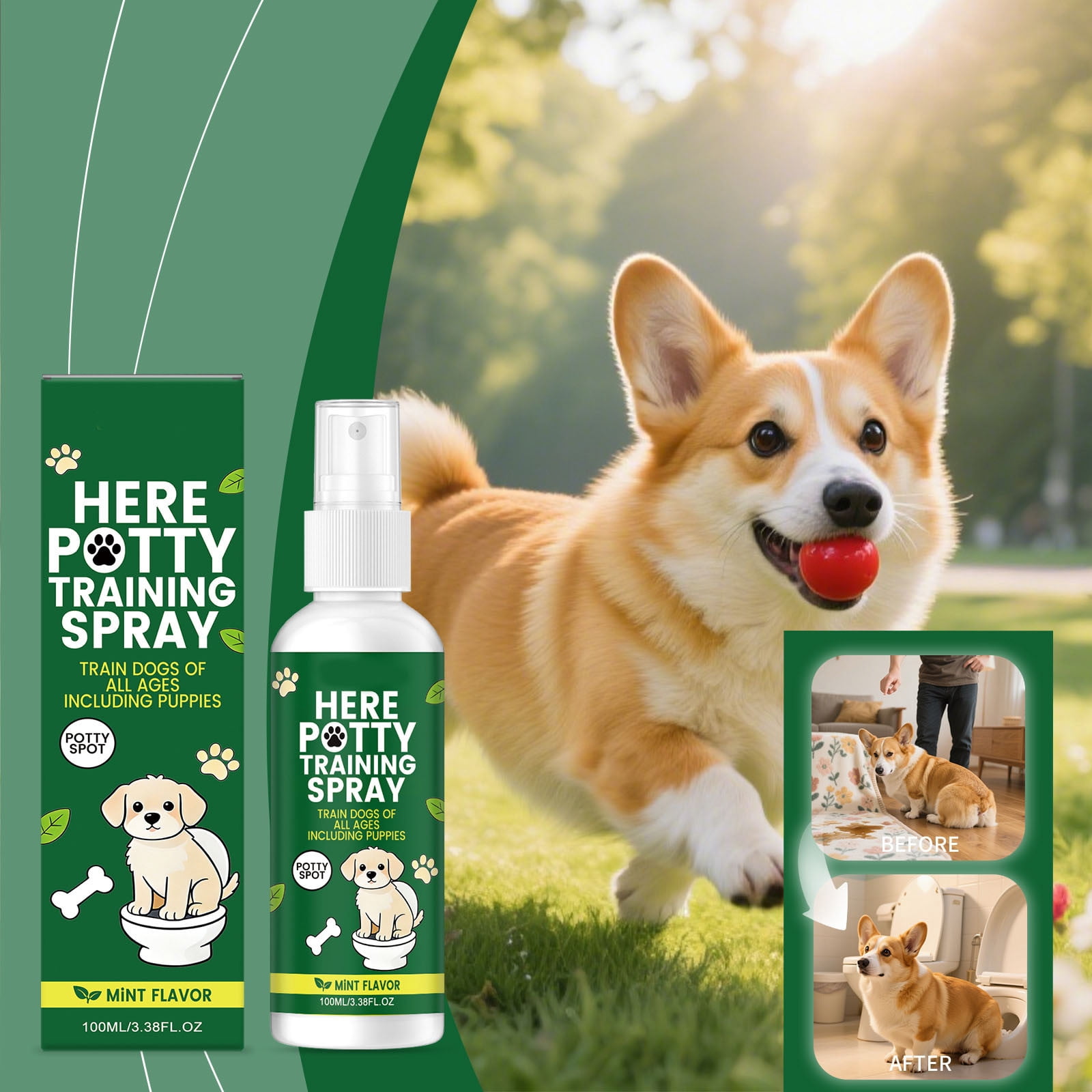 Dog Potty Training Spray - 100ml/3.38oz Effective Puppy Potty Training ...