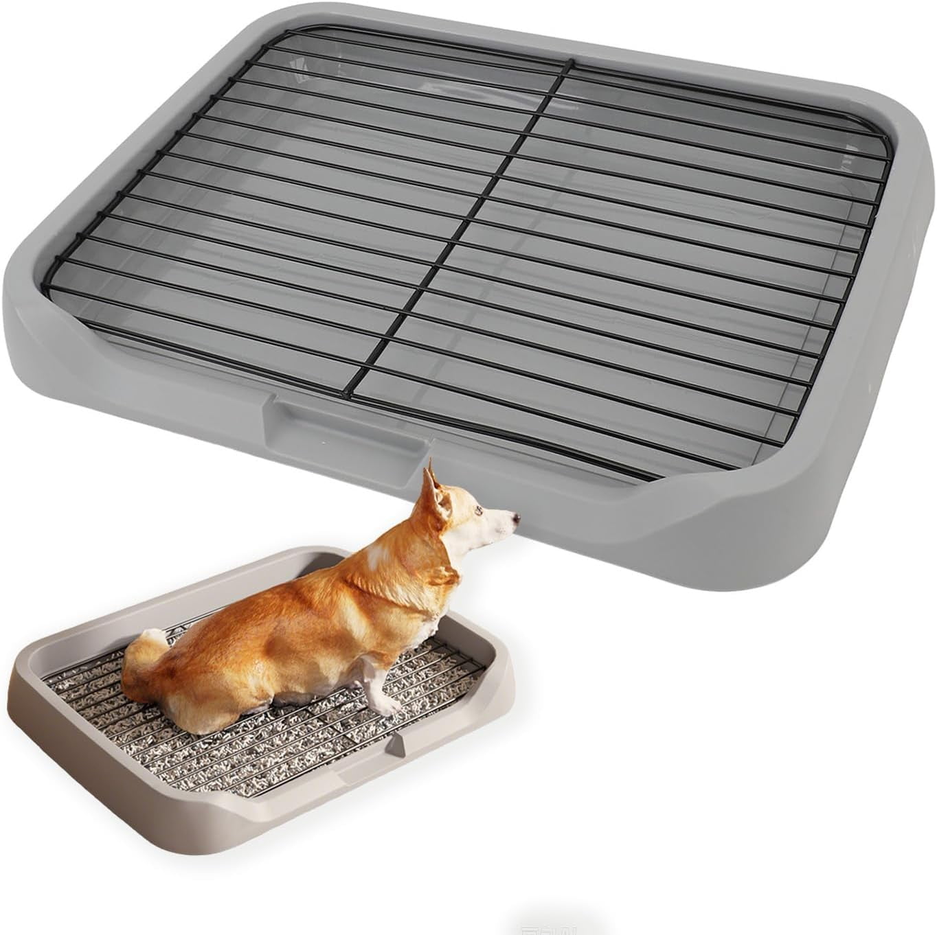 Dog Potty Tray, Indoor Mesh Dog Litter Box, Toilet Pee Pad Holder Puppy ...