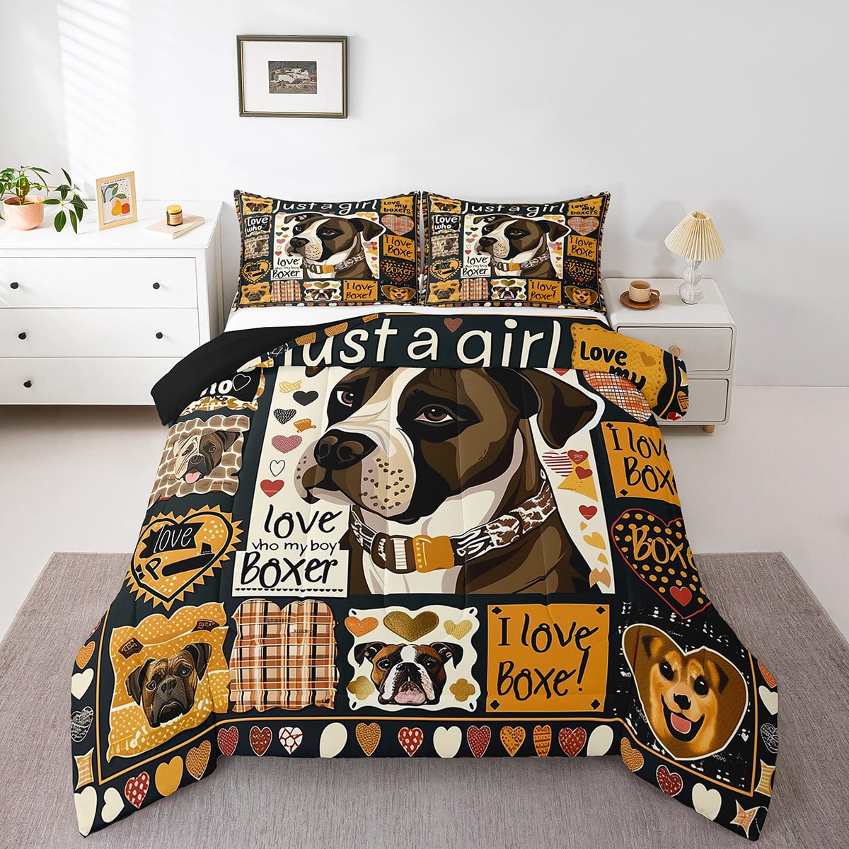 Dog Print Bedding Sets Cute Bernese Mountain Dog Full Comforter Set ...