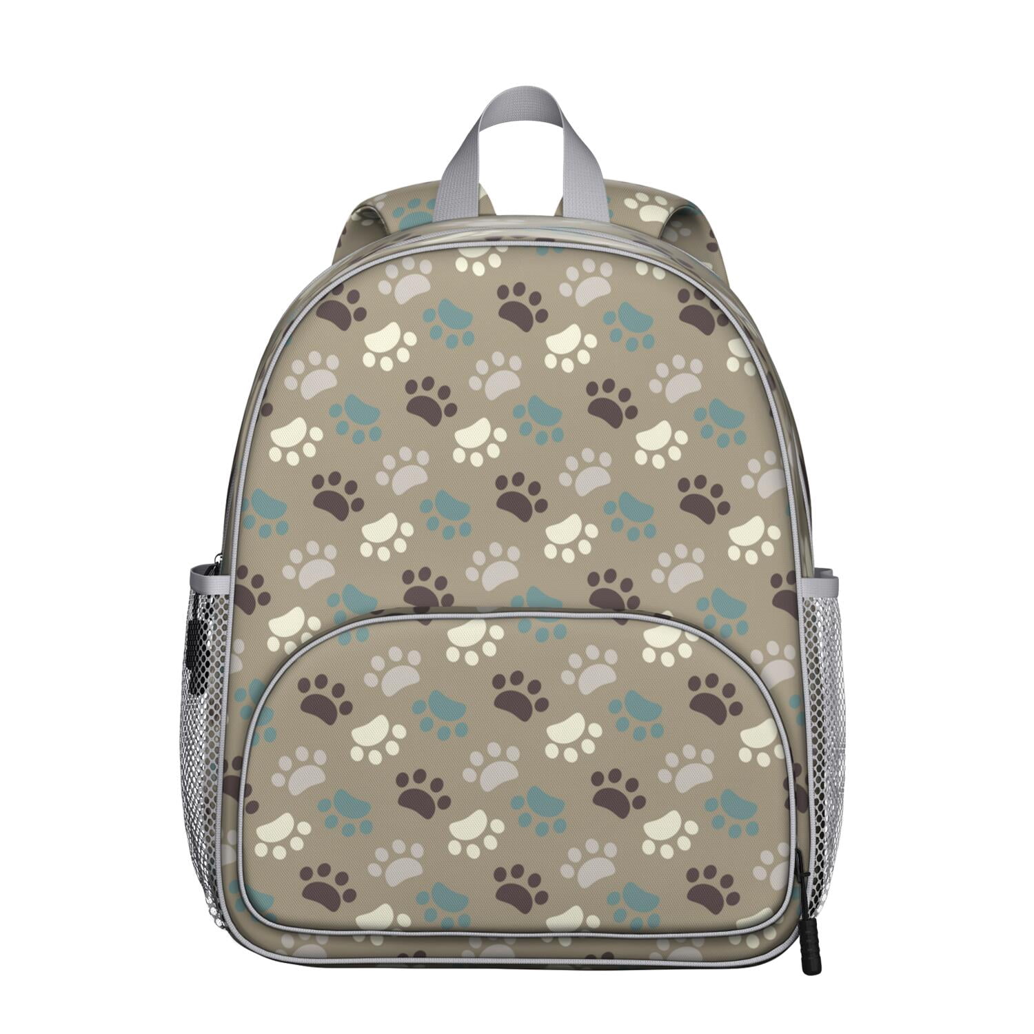 Dog Print Design Student Backpack – Playful Puppy Paw Pattern with Bone ...