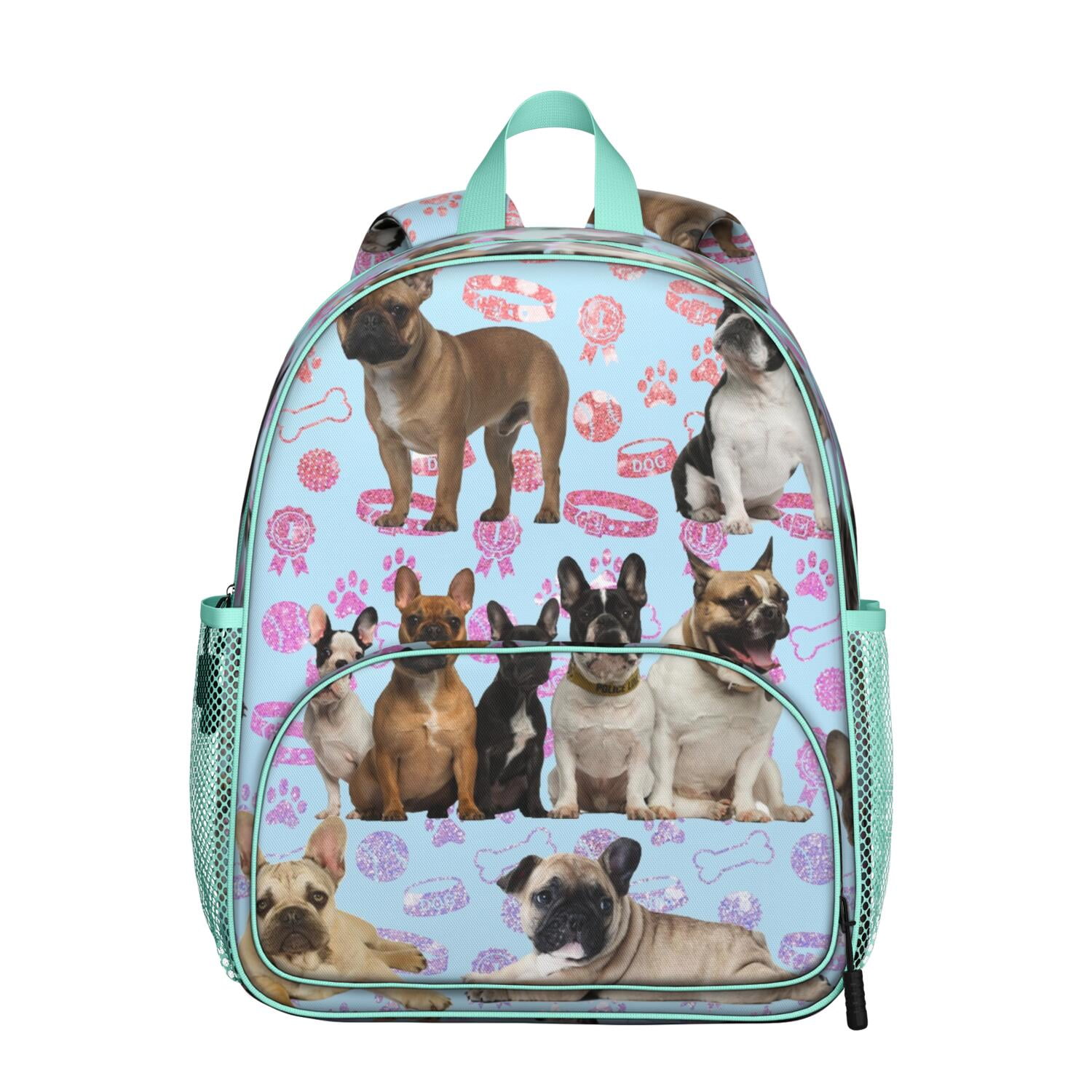 Dog Print Design Student Backpack – Playful Puppy Paw Pattern with Bone ...