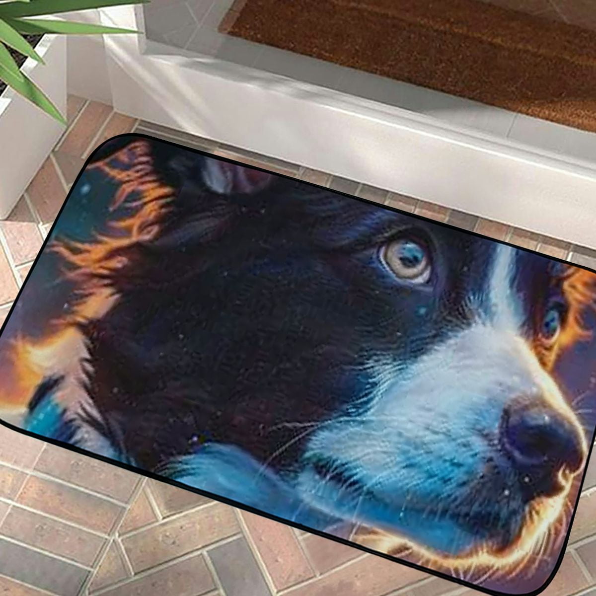Dog Print Rug,Plush Absorbent Dog Pattern Bath Mat, Square Floor Mat ...