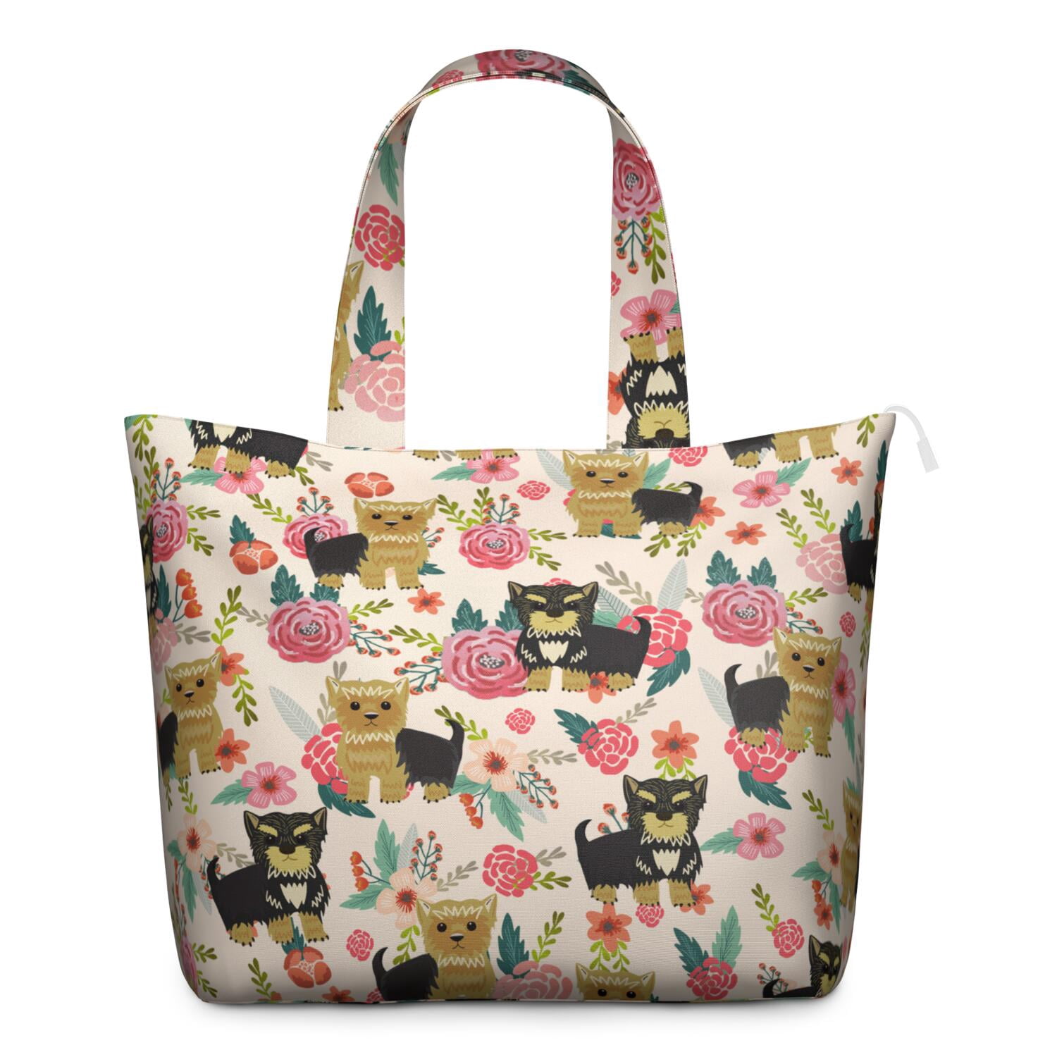 Dog Print Travel Tote Bag, Cute Canine Pattern Duffel for Women ...