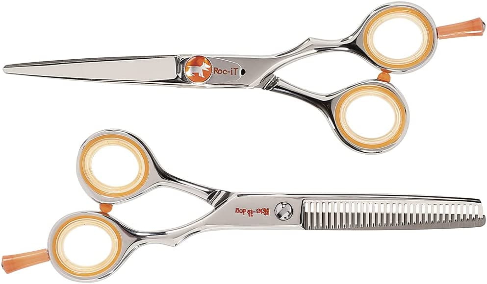 Dog Professional Stylist 5.75” Hair Cutting Shear and 30T Thinning ...