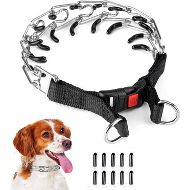 PATPET Soft Silicone Pull Prong Collar, Adjustable Dog Training Gear ...