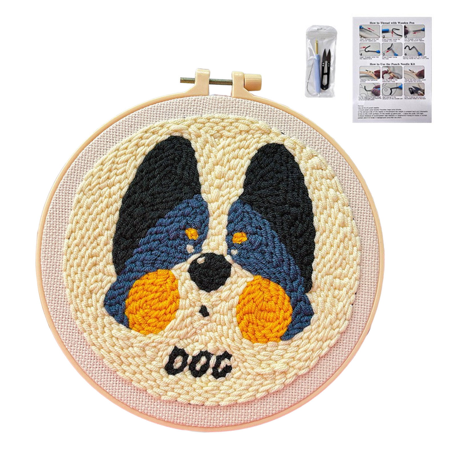 Dog Punch Needle Kit Dog Punch Needle Kit Handmade Embroidery Craft Set ...