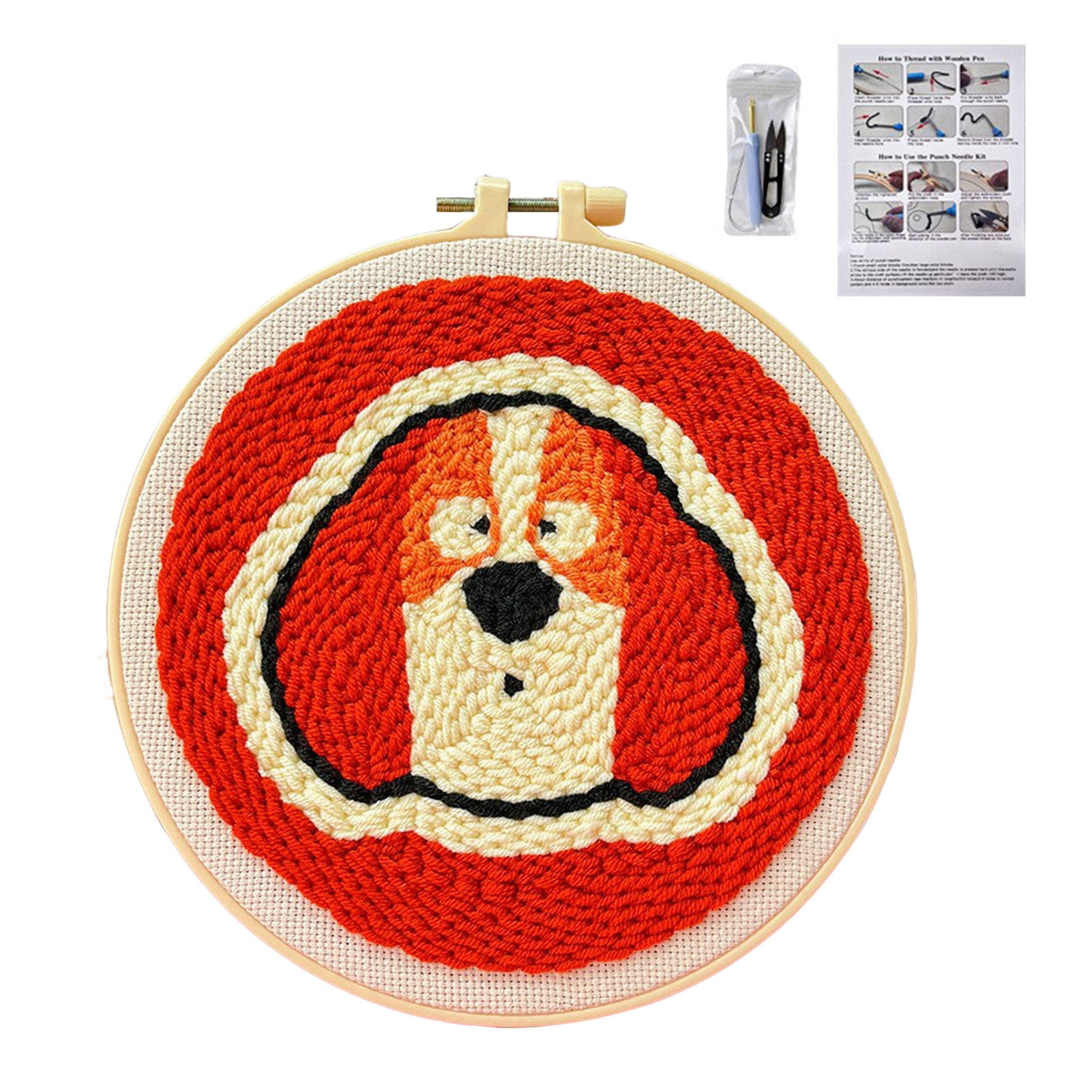 Dog Punch Needle Kit Dog Punch Needle Kit Handmade Embroidery Craft Set ...