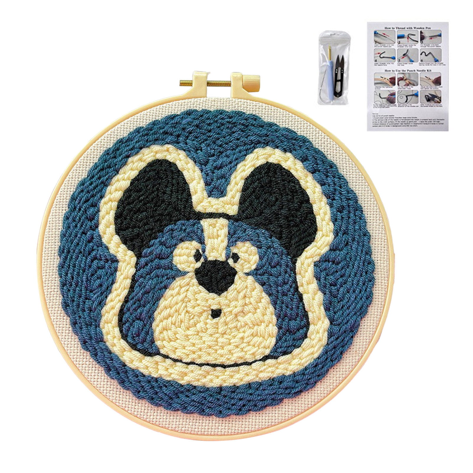 Dog Punch Needle Kit Dog Punch Needle Kit Handmade Embroidery Craft Set ...
