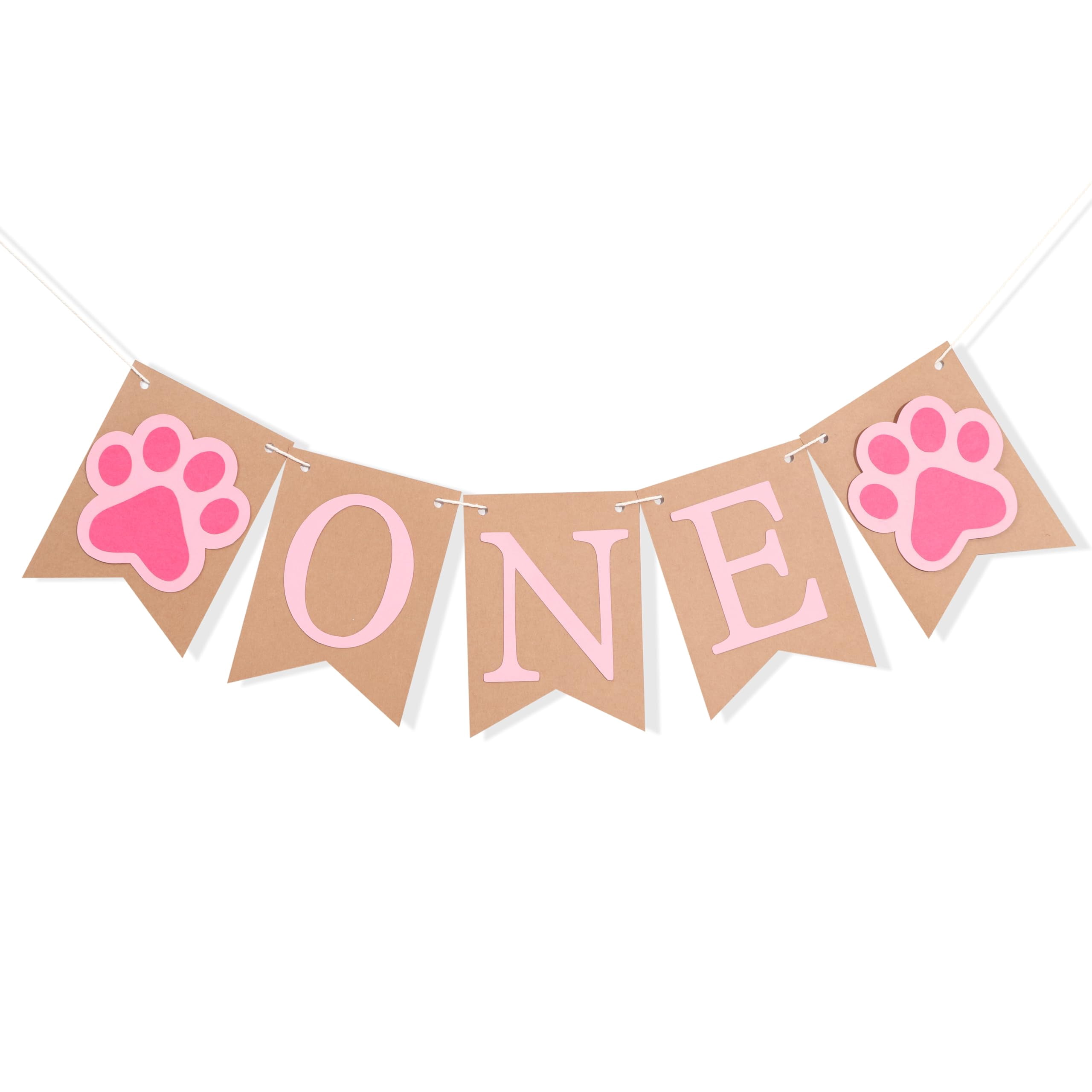 Dog Puppy One High STF9 Chair Banner - Puppy Paw 1st Birthday Highchair ...