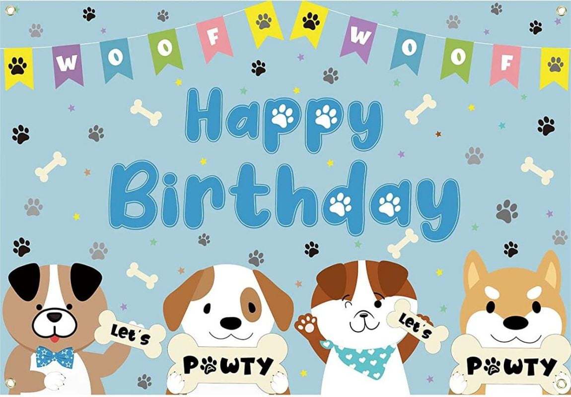 Dog Puppy Owner Pet Background Baby Shower Party Photography Backdrops ...