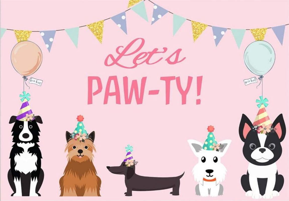 Dog Puppy Owner Pet Background Baby Shower Party Photography Backdrops ...