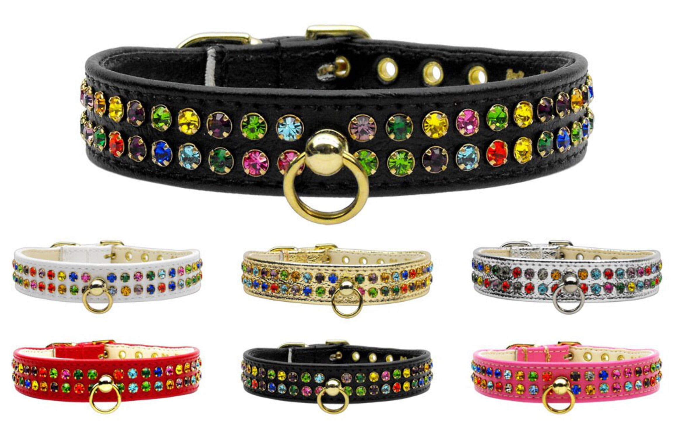 Dog, Puppy Pet Collar, "#76 Two Row Confetti Crystal Jewelry Set ...