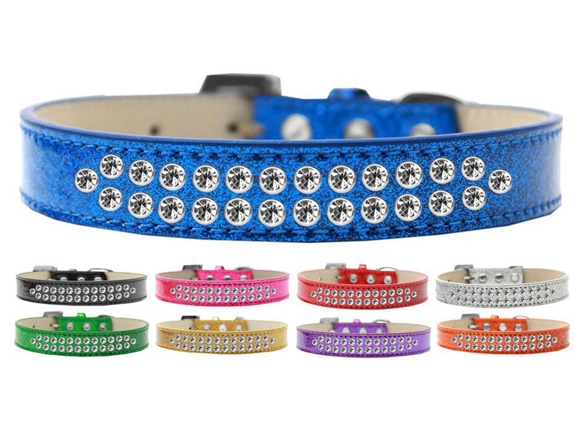 Dog, Puppy Pet Ice Cream Collar, "Two Row Clear Crystal Rimsets ...