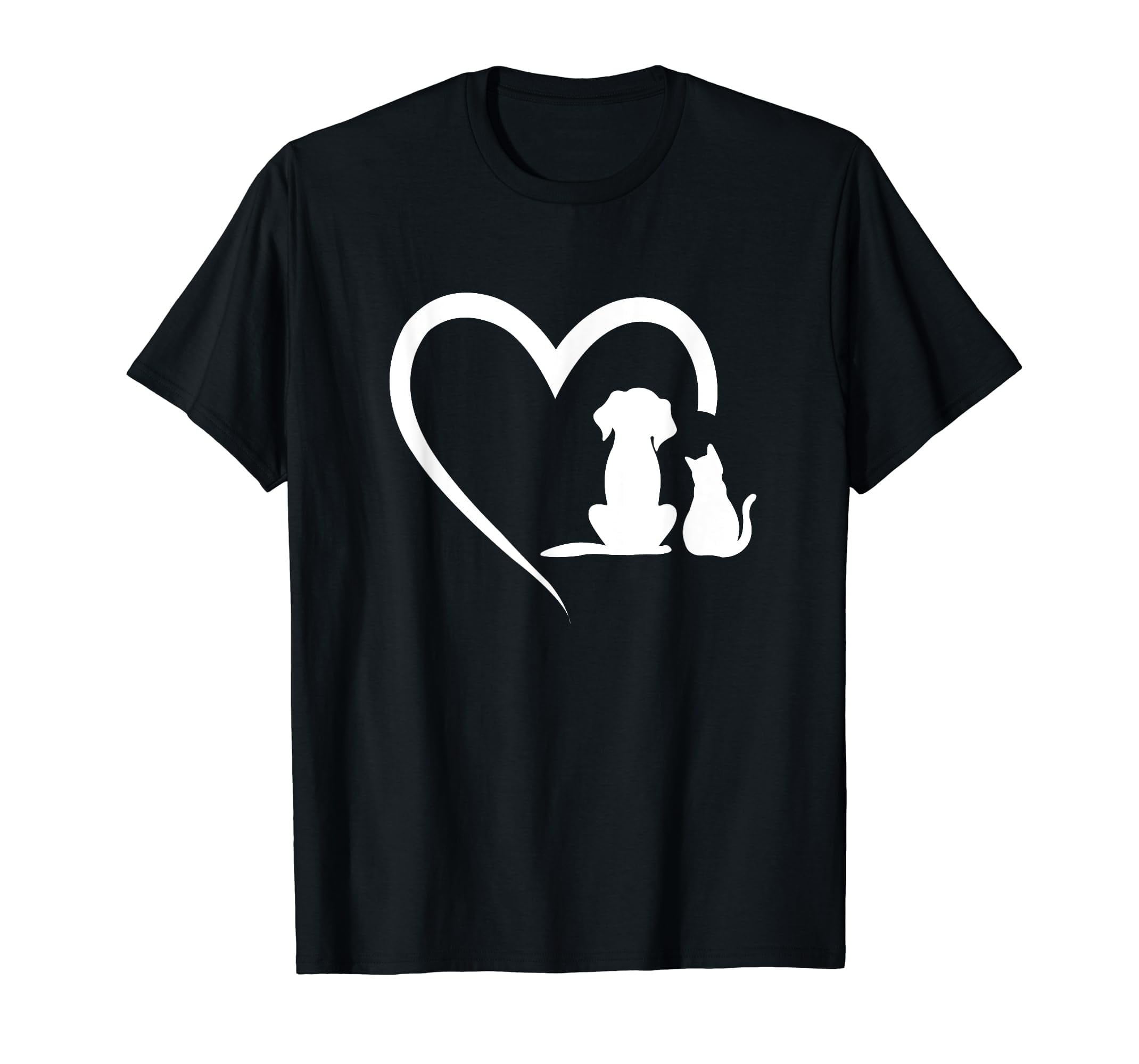 Dog Puppy and Baby Cat Heart - Animal Dog & Cat Heart T-Shirt - Walmart.com