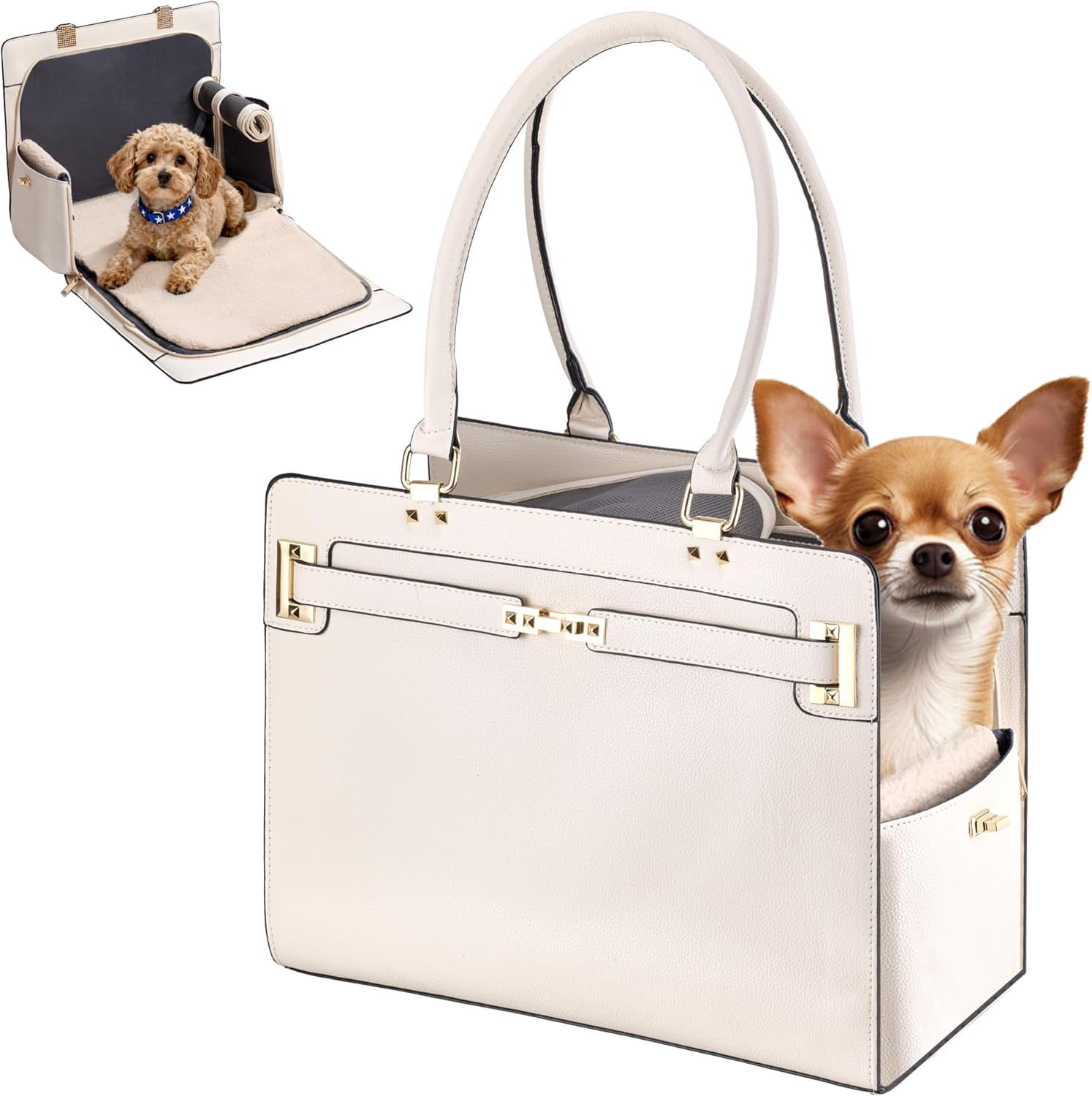 Dog Purse Carrier for Small Dogs, Stylish Foldable Pet Carrier Purse ...