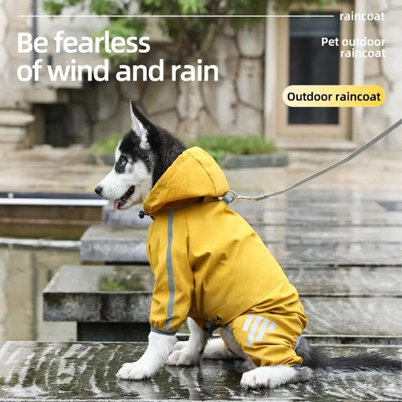 Dog Rain Coat Waterproof Pet Rain Jacket Hooded Raincoats Lightweights ...