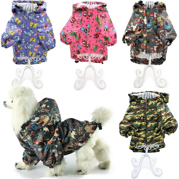 EDHITNR Dog Raincoat, Waterproof Pet Rain Jacket with Hood, Puppy Dog ...