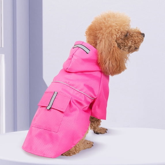 Dog Raincoat, Dog Hooded Slicker Poncho, 4 Legs Rain Jacket with ...