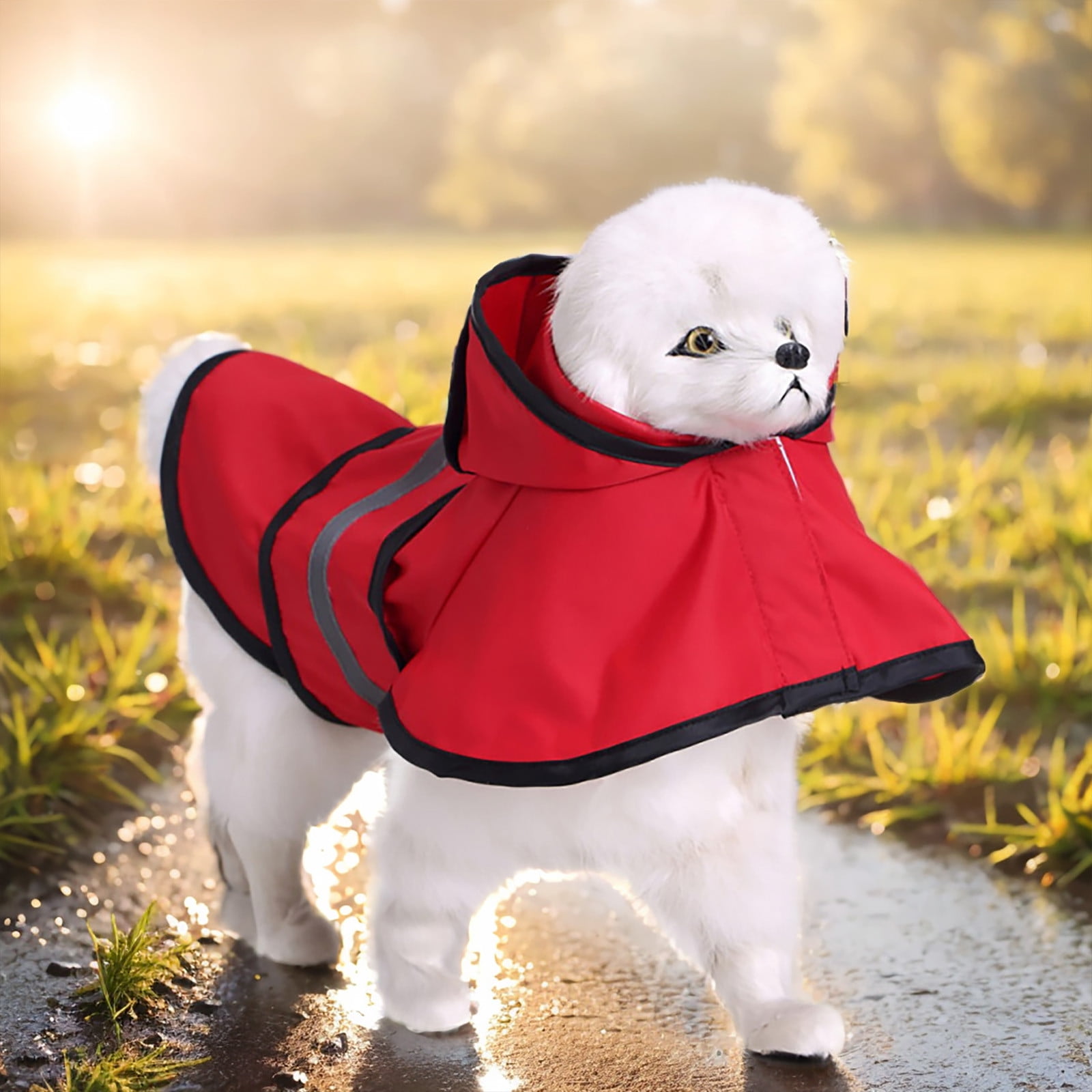 Dog Raincoat Hooded Poncho Light Transparent Pet Rain Jacket Coat,Dog ...