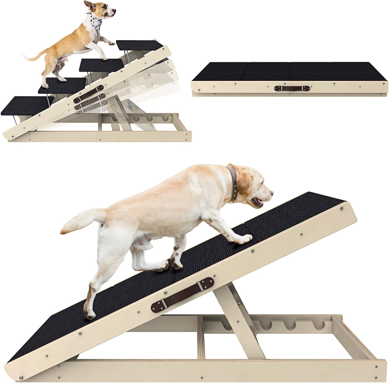 Dog Ramp, Adjustable Steps for High Bed, Folding Stairs Beds, Small ...