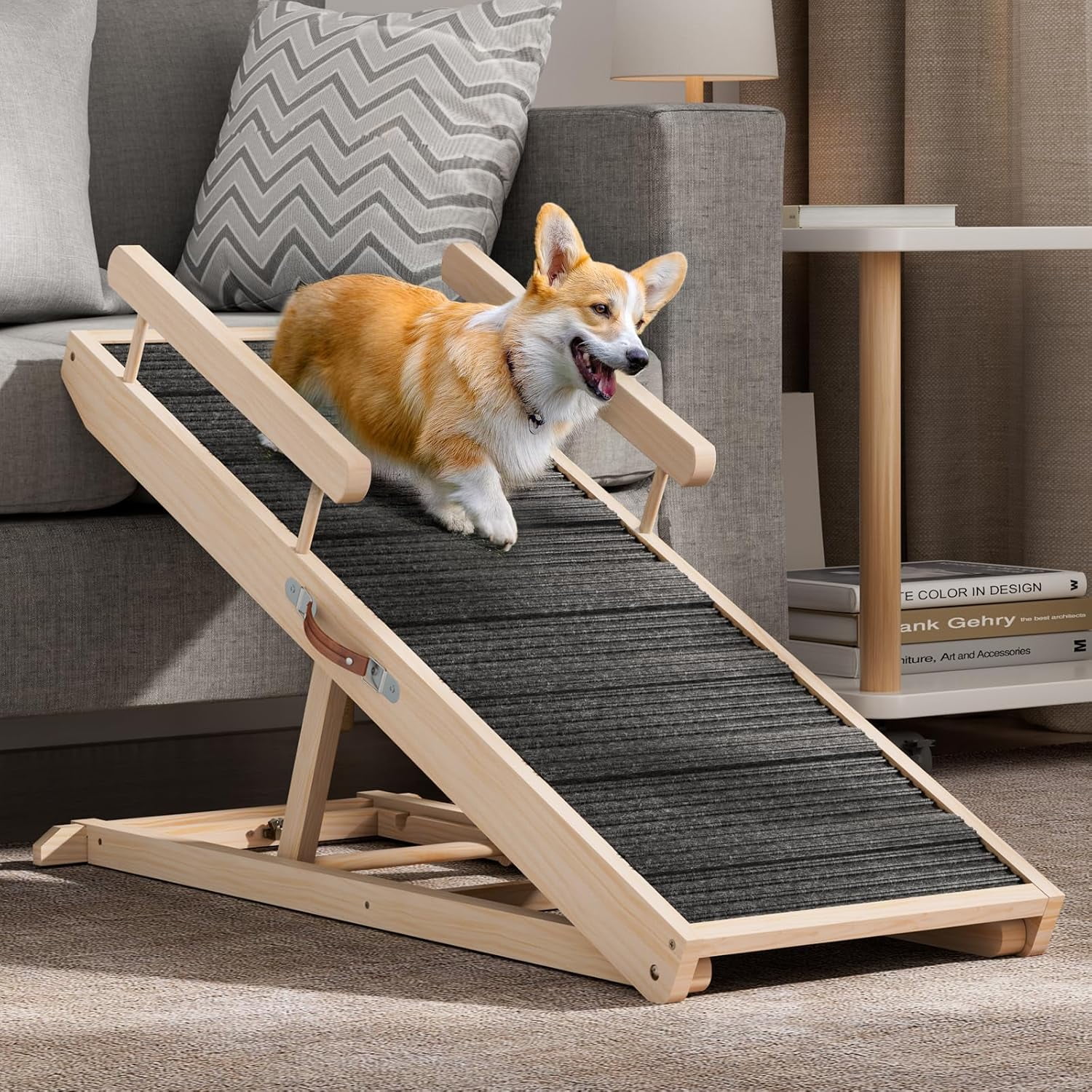 Dog Ramp for Bed, Couch, Car, Folding Pet Ramps 44.48" Long Adjustable ...