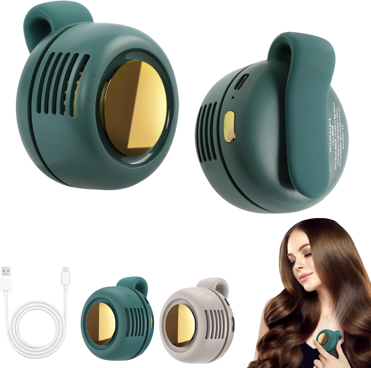 Portable Silent Mini Bladeless Fan Clip On,3 Speeds Clip-on Fans for ...