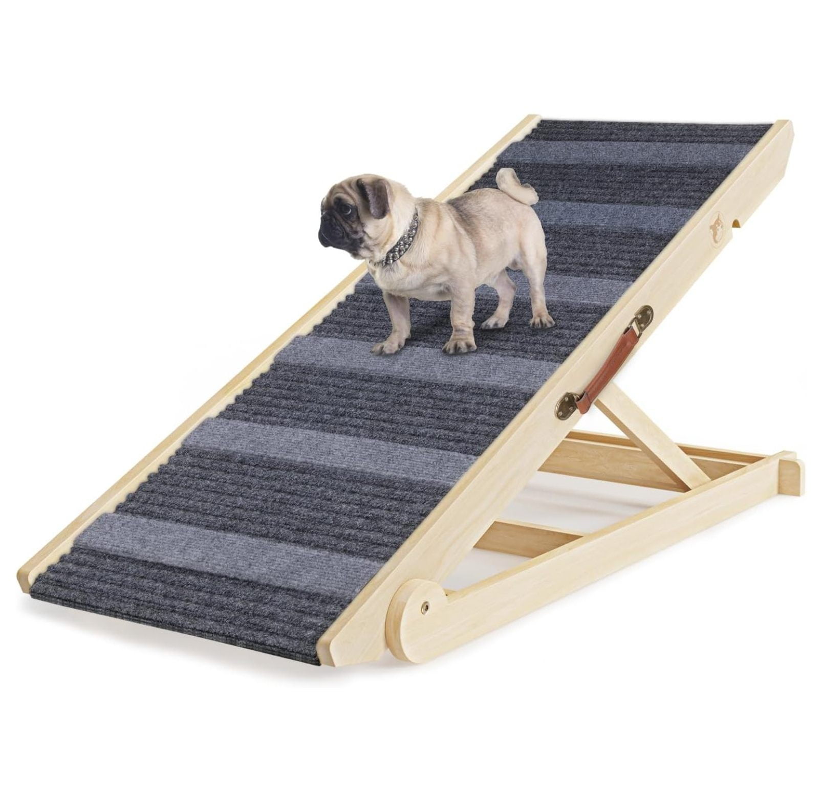 Dog Ramp for Bed, Folding Wooden Pet Ramp for Small Large Dogs Cats, 7 ...