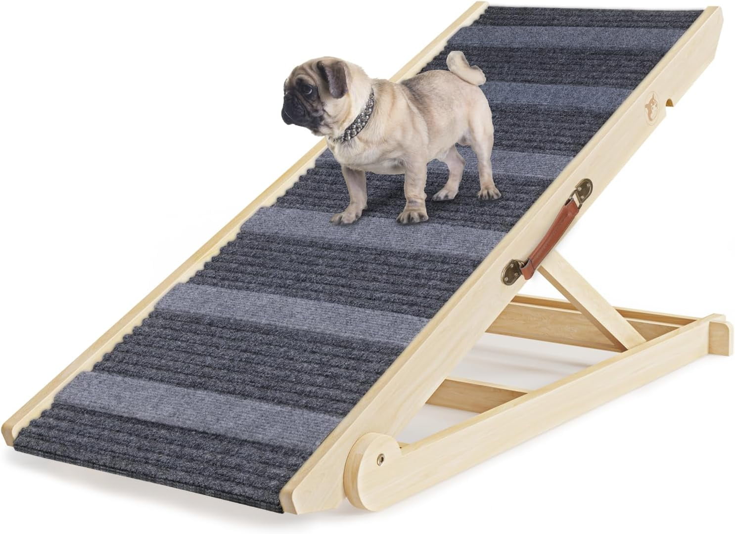 Dog Ramp for Bed, Folding Wooden Pet Ramp for Small Large Dogs Cats, 7 ...