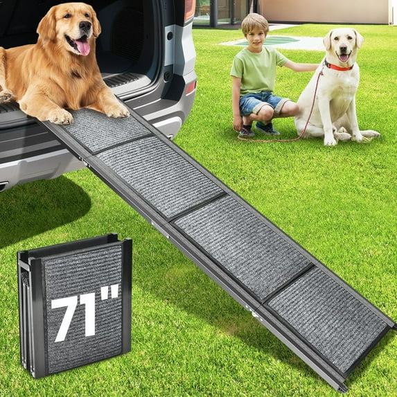 Dog Ramp for Car, 71''x 17.3'' Extra Long Dog Ramp for Truck with Non ...