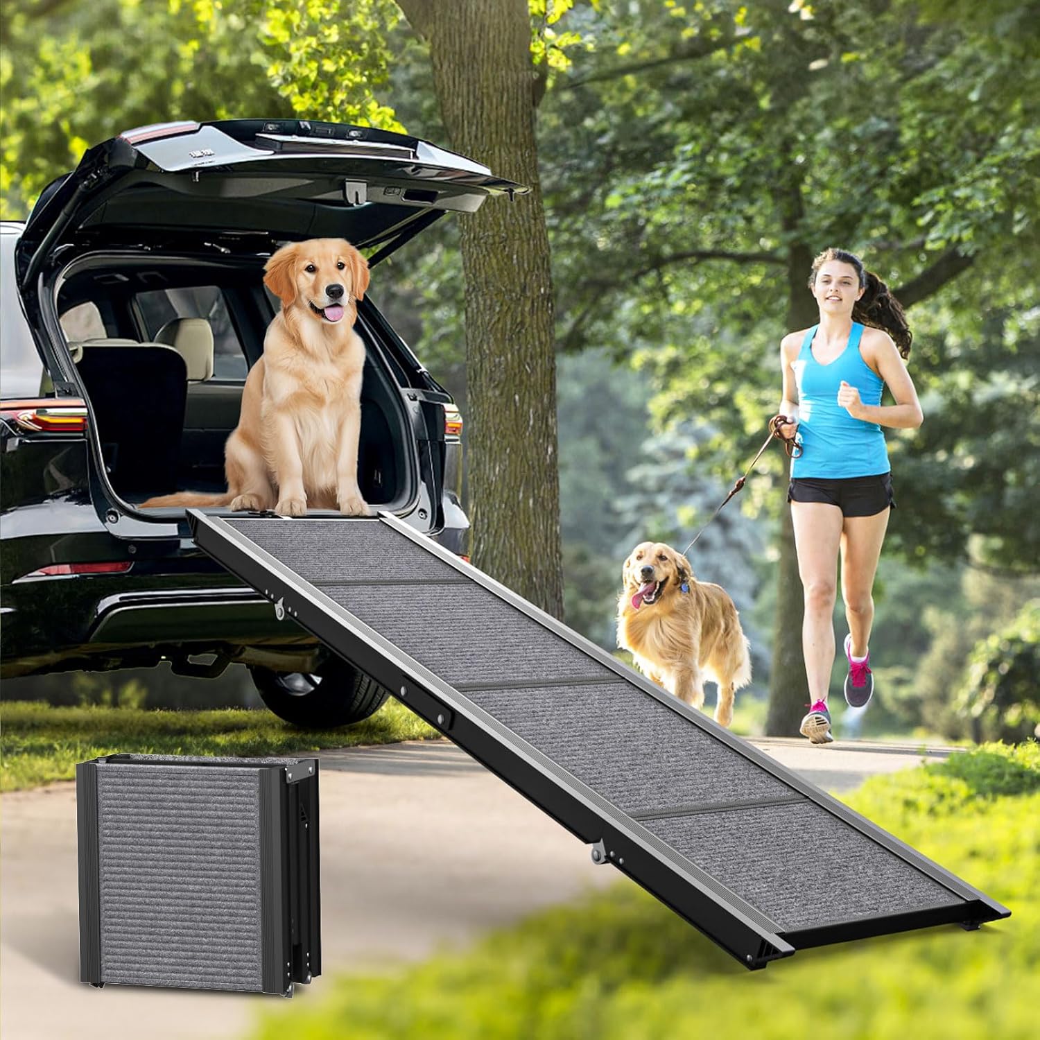 Dog Ramp for Car, SUV, Truck, and Vehicle – Portable and Adjustable Dog ...