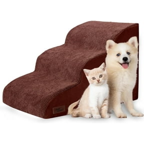 "YUWENUS Collapsible 3-Step Dog Stair with Storage, 17"" Folding Ramp ...
