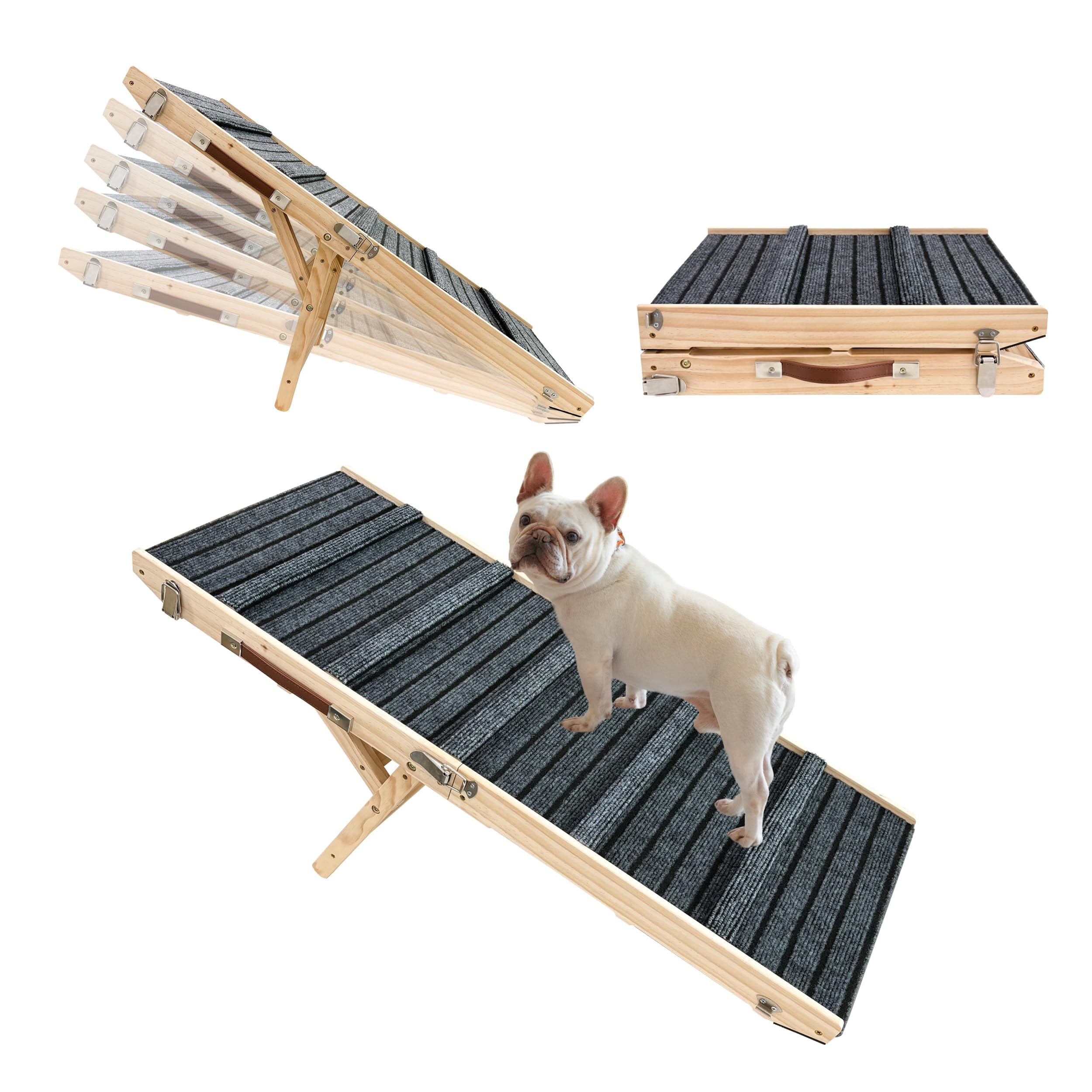 Dog Ramp for Couch-Non-Slip Wooden Foldable Dog Ramp Up to 110 Pound ...