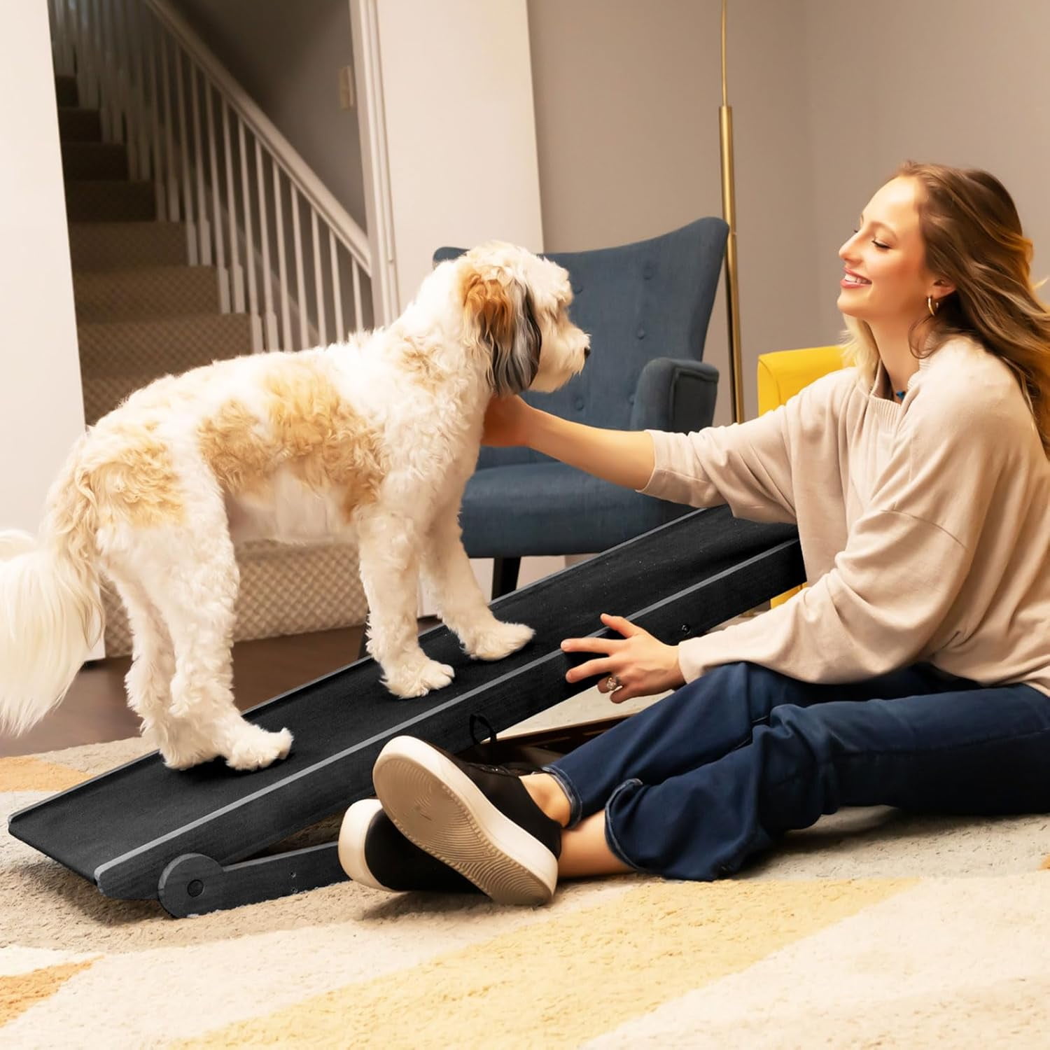 Dog Ramp for Couch, Small Dog Bed Ramp to Get on Bed 20 inch High, Non ...