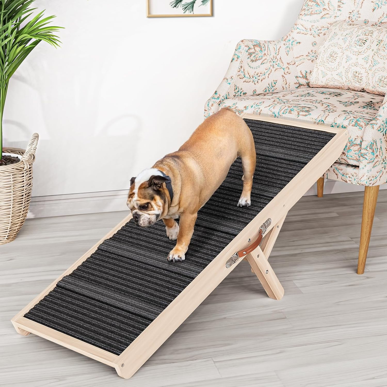 Dog Ramp for Couch, Wooden Pet Ramps 39.37" Long Adjustable 11"-20.47 ...