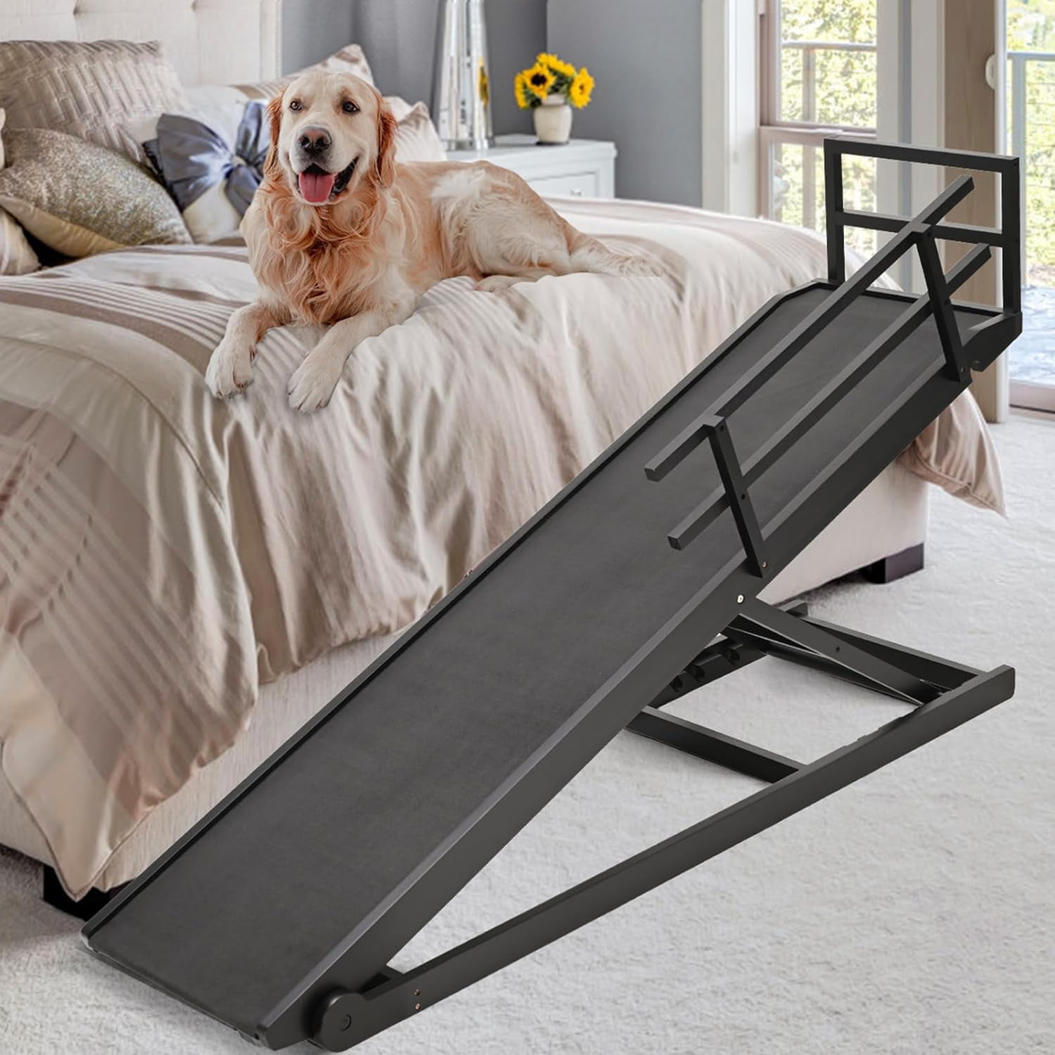 Dog Ramp, Rubber Mat High Traction Ramp, 62.9" Long Portable Paw Ramps ...
