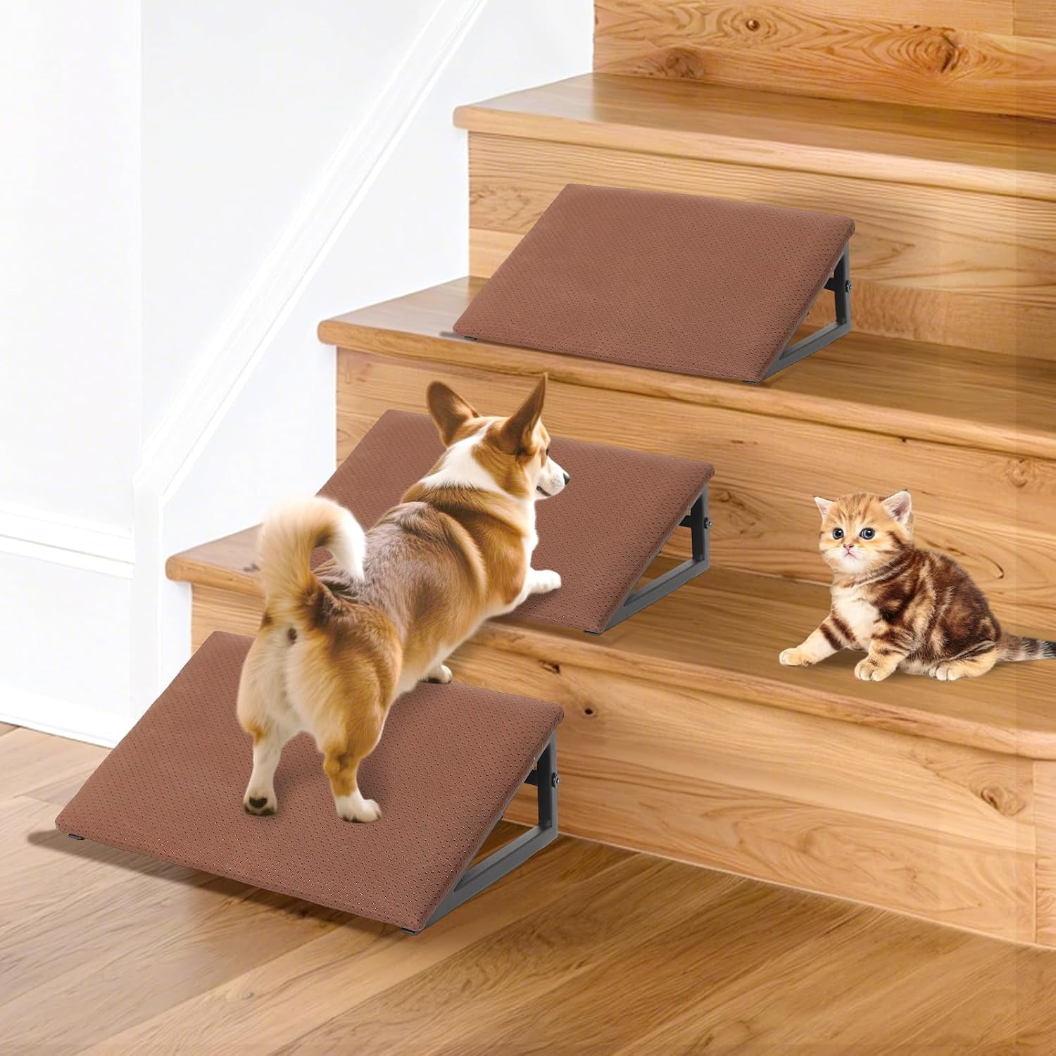 Dog Ramp for Stair, Metal Dog Stair Ramps for Small Medium Large Dogs ...