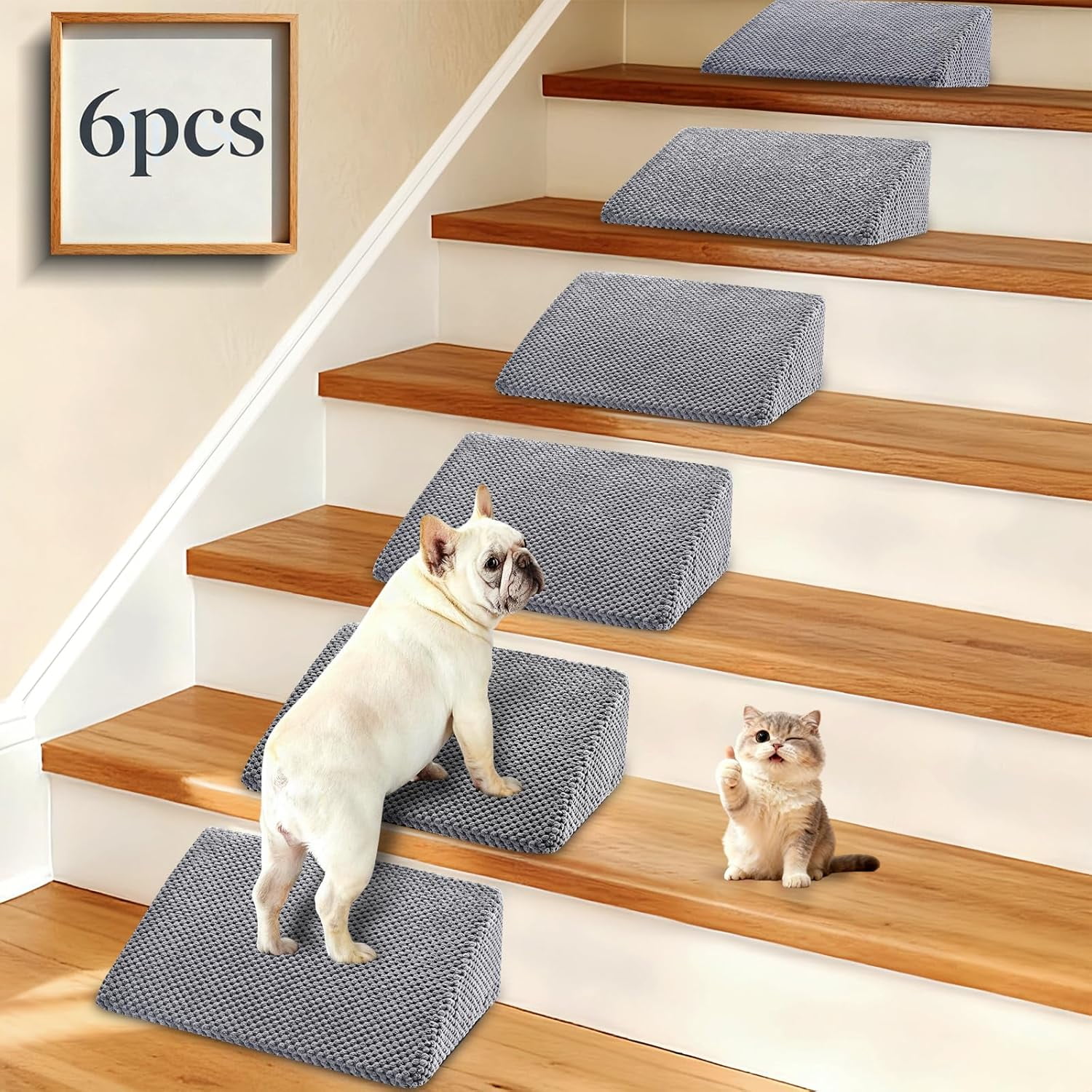 Dog Ramp for Stairs for Small & Senior Dogs and Cats – Non-Slip Stair ...