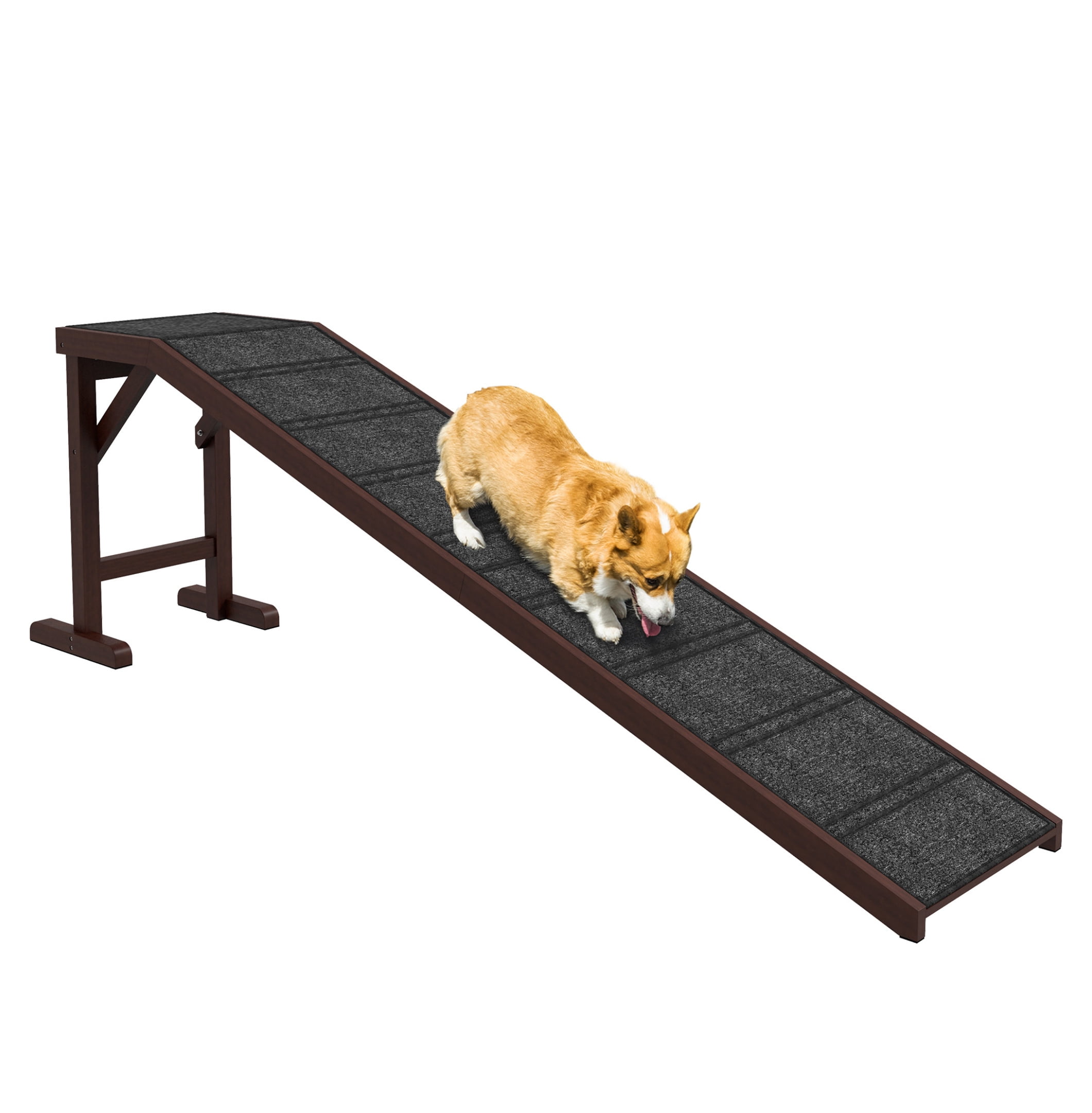 Dog Ramp for Bed, Pet Ramp for Dogs with Non-Slip Carpet and Top ...