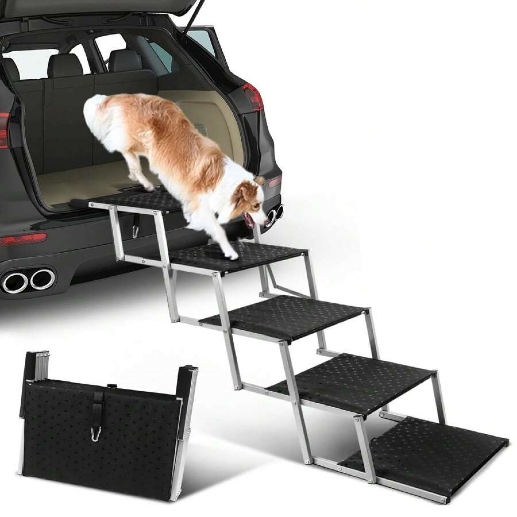 Dog Ramps For Cars, Foldable Dog Stairs For Cars, SUV, Trucks ...