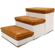 Pefilos 22" Wooden Pet Steps for Small Dogs and Cats, Ramp Stairs for ...