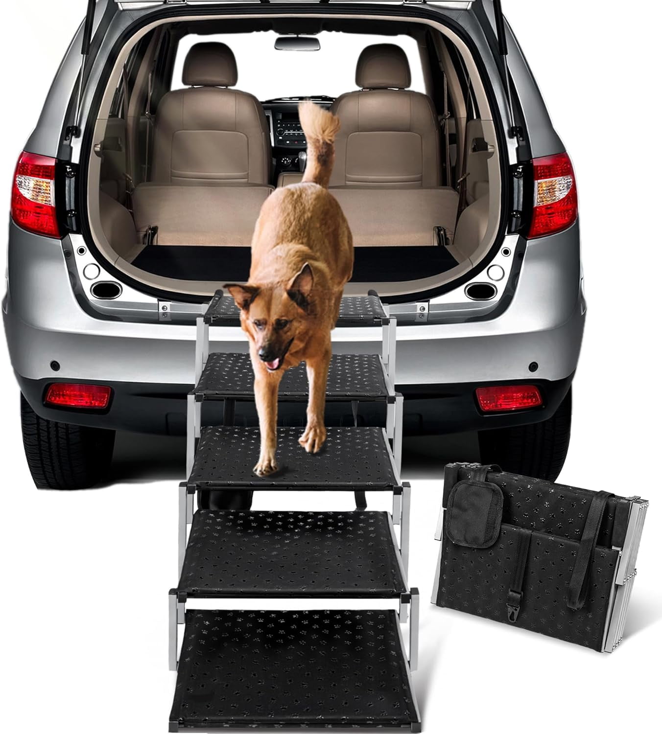 Dog Ramps for Large Dogs - Portable Dog Steps for Cars and SUV, Truck ...